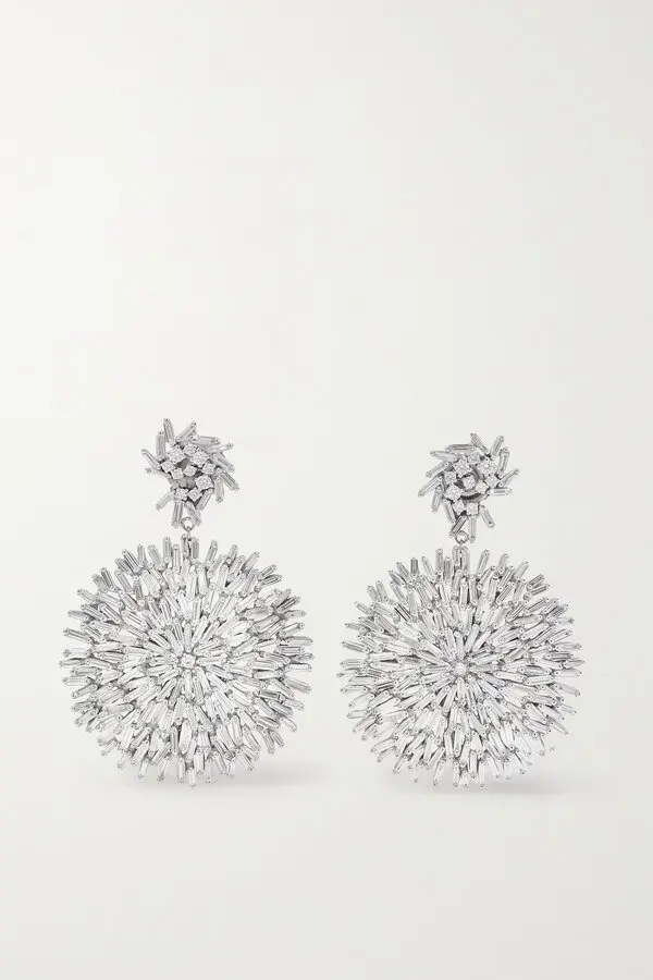 SUZANNE KALAN 18-karat White Diamond 'fireworks' Earrings - Gold