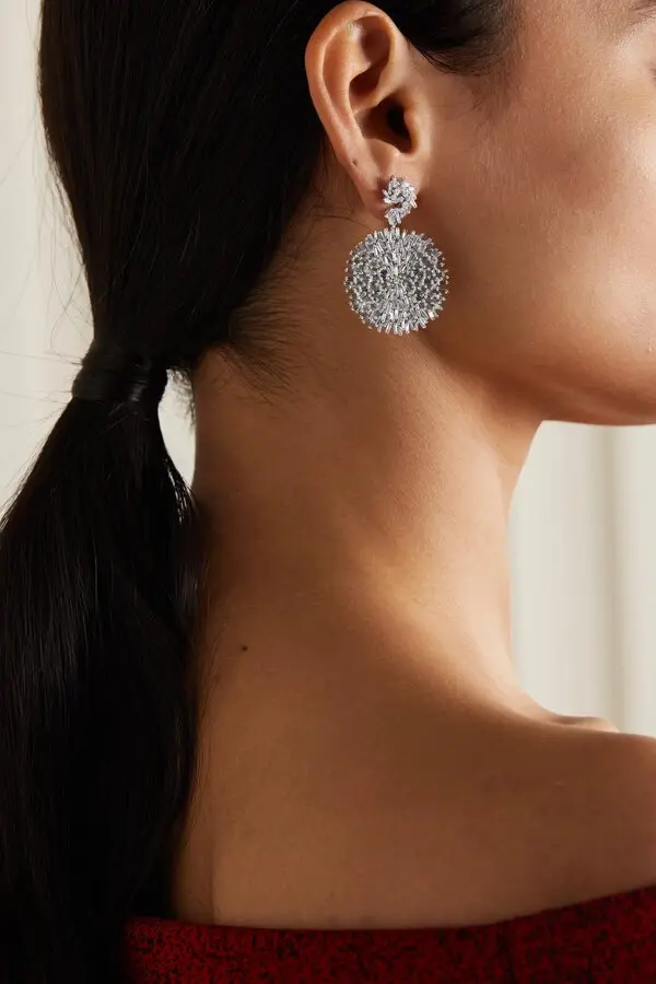 SUZANNE KALAN 18-karat White Diamond 'fireworks' Earrings
