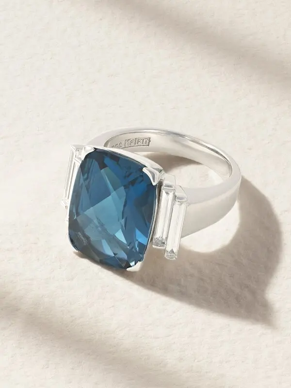 SUZANNE KALAN 18-karat White Topaz And Diamond Ring - Gold