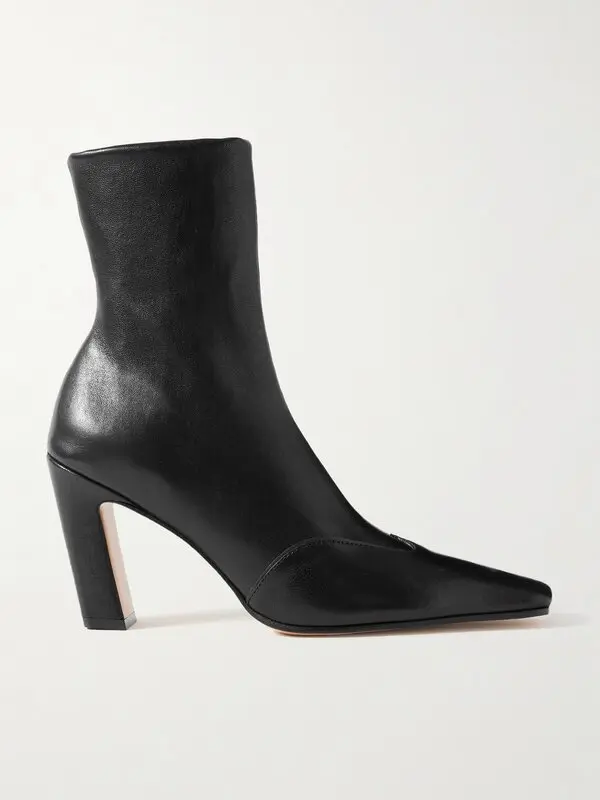Khaite Nevada Leather Ankle Boots - Black