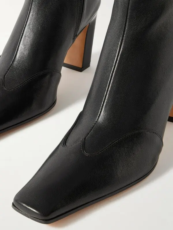 Khaite Nevada Leather Ankle Boots - Black