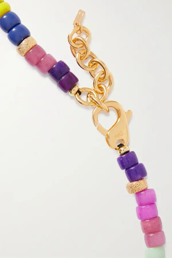 MARTHA CALVO Plated Smiley Face Beaded Necklace