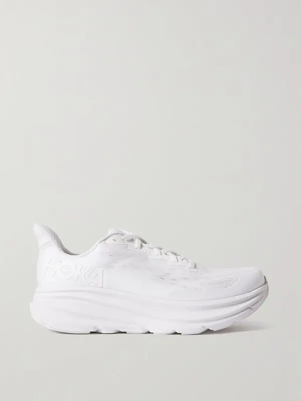 HOKA® Clifton 9 Mesh Sneakers - White