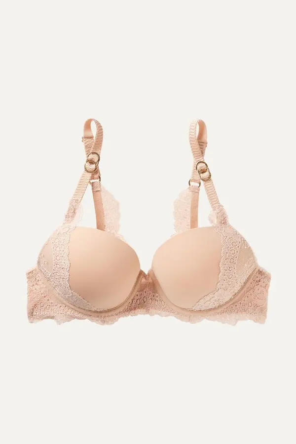 Stella McCartney Stella Stretch-jersey And Lace Underwired Plunge Bra