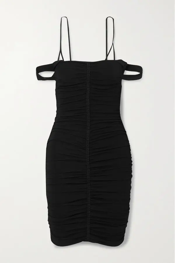 Givenchy Cold-shoulder Ruched Stretch-jersey Mini Dress
