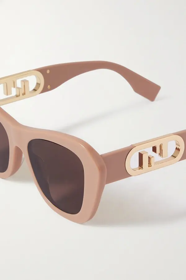 Fendi O'lock Cat-eye Acetate And Gold-tone Sunglasses