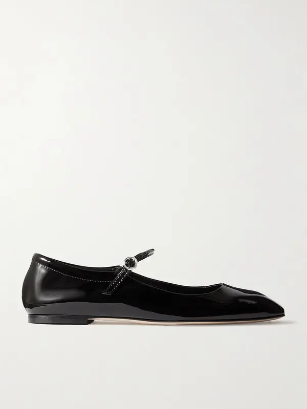 AeydĒ Uma Patent-leather Mary Jane Ballet Flats - Black