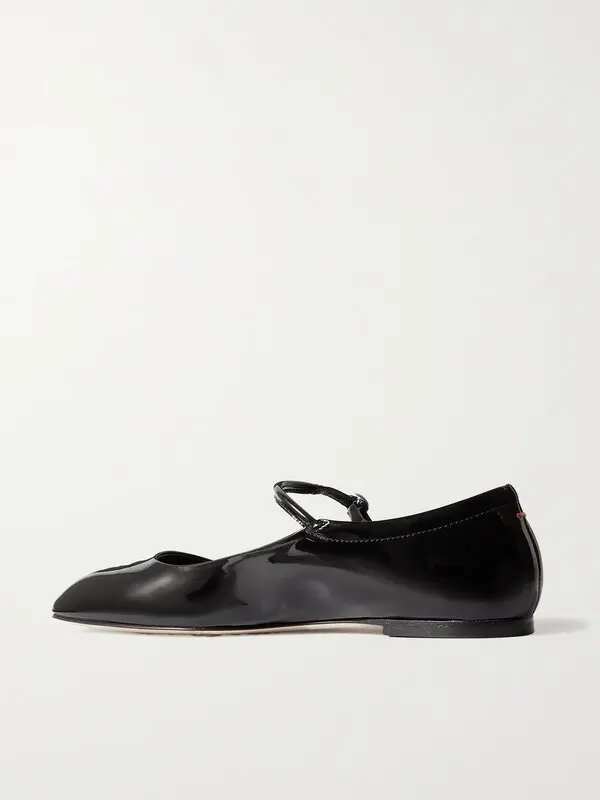 AeydĒ Uma Patent-leather Mary Jane Ballet Flats - Black