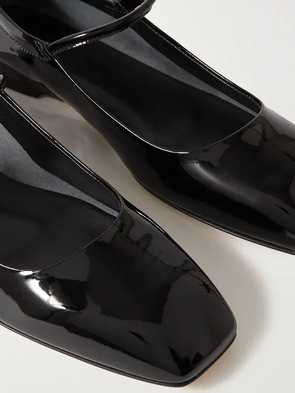 AeydĒ Uma Patent-leather Mary Jane Ballet Flats - Black