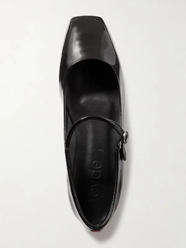 AeydĒ Uma Patent-leather Mary Jane Ballet Flats - Black