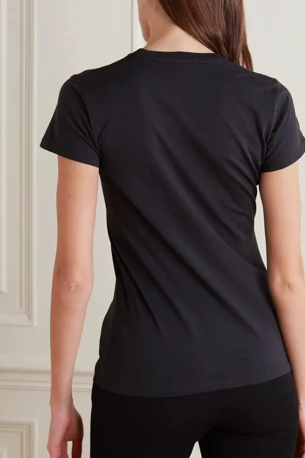 NILI LOTAN Lana Supima Cotton-jersey T-shirt - Black