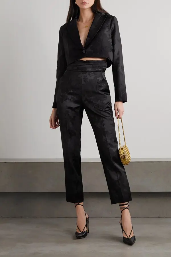 Erdem Helga Cropped Slim-leg Pants