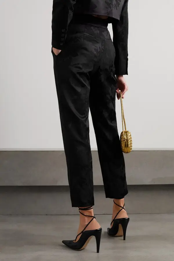 Erdem Helga Cropped Slim-leg Pants