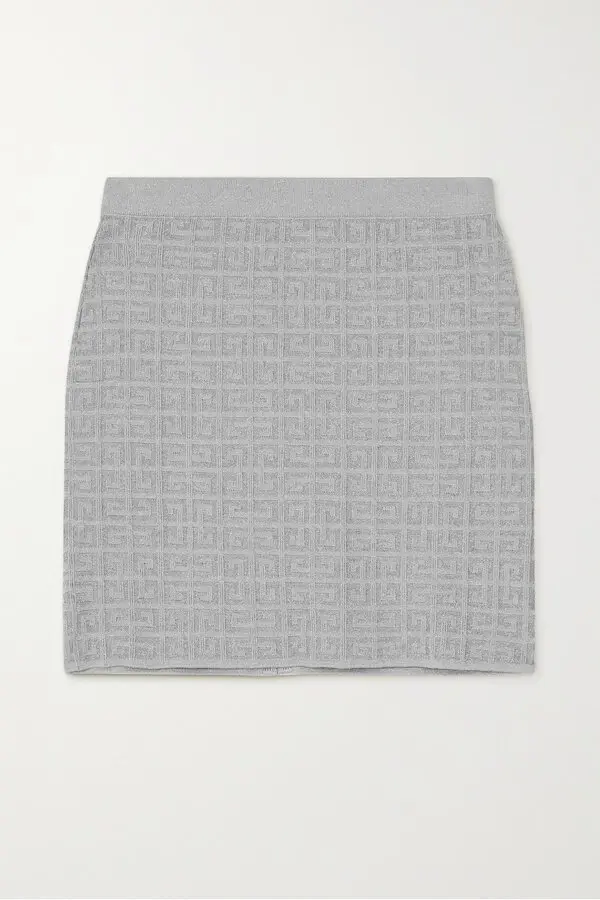 Givenchy Logo-jacquard Metallic Knitted Mini Skirt