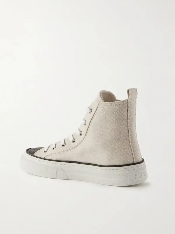 Brunello Cucinelli Bead-embellished High-top Sneakers