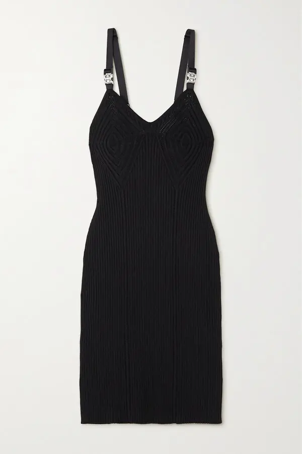 Givenchy Embellished Ribbed-knit Mini Dress