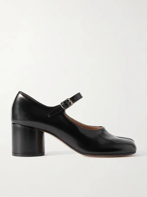 MAISON MARGIELA Tabi Split-toe Glossed-leather Mary Jane Pumps