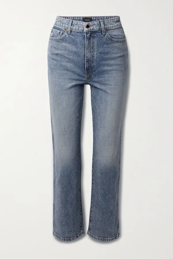 Khaite Abigail Stretch Cropped Straight-leg Jeans