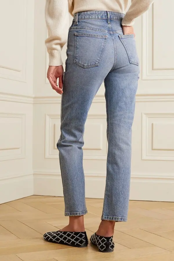 Khaite Abigail Stretch Cropped Straight-leg Jeans