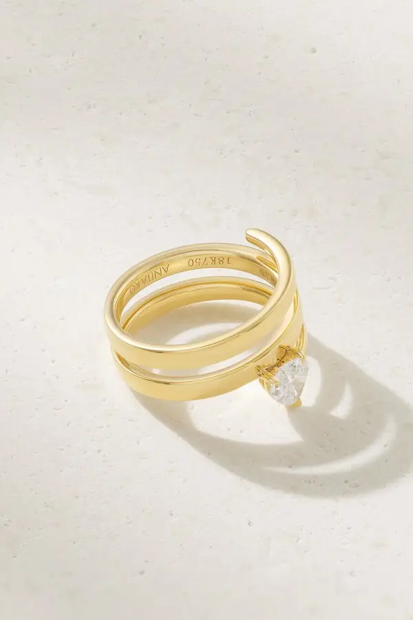 ANITA KO Coil 18-karat Diamond Ring - Gold