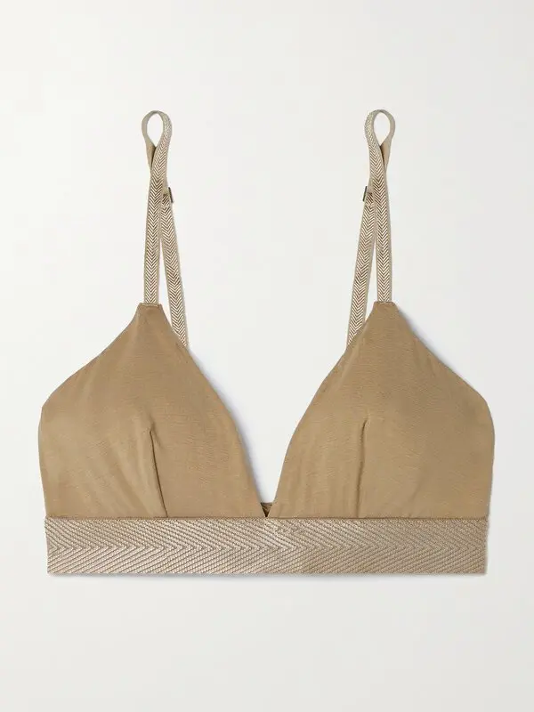 CDLP Net Sustain Stretch-tencel™ Lyocell Soft-cup Triangle Bra - Green