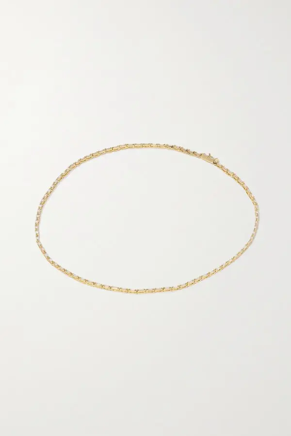 SUZANNE KALAN 18-karat Diamond Tennis Necklace - Gold