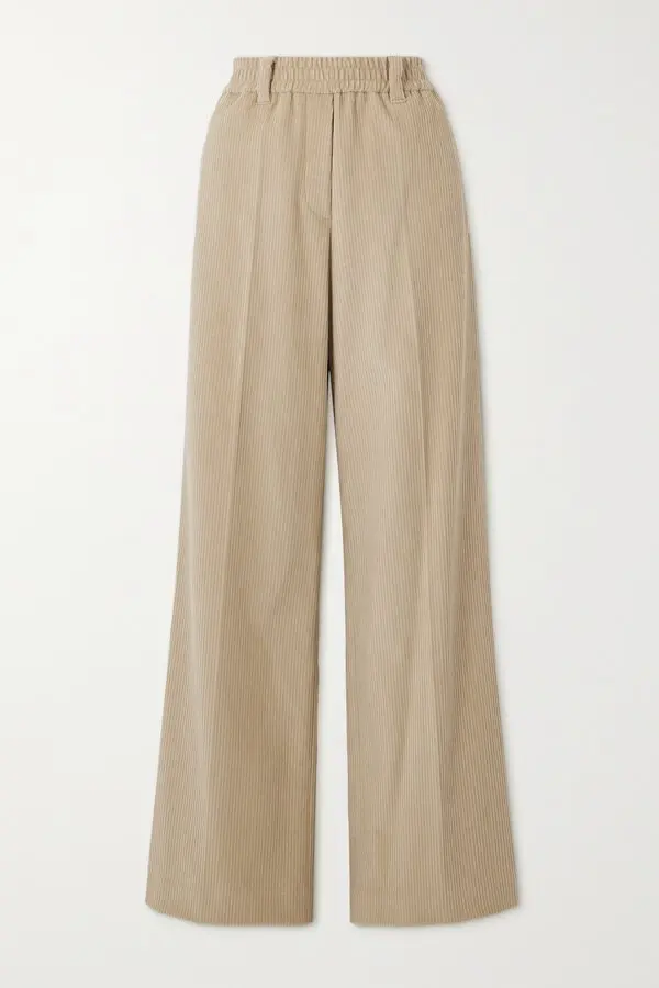 Brunello Cucinelli Cotton-blend Corduroy Wide-leg Pants