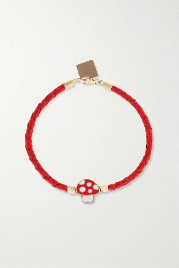Lauren Rubinski Mushroom Charm Bracelet - Red