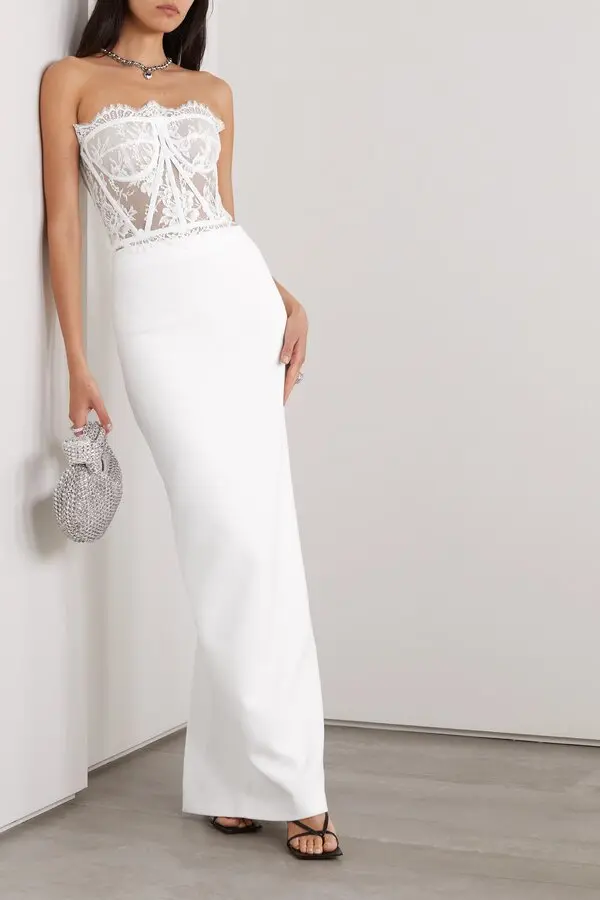 Dolce & Gabbana Grosgrain-trimmed Lace Bustier Top
