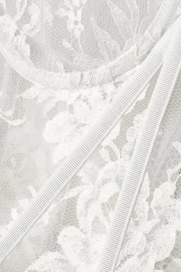 Dolce & Gabbana Grosgrain-trimmed Lace Bustier Top