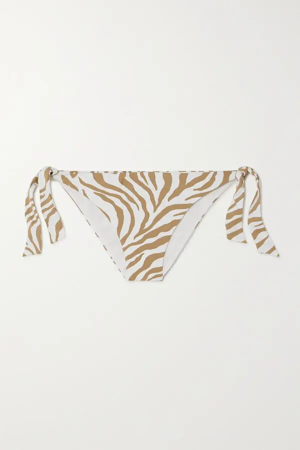 Max Mara Silvana Zebra-print Bikini Briefs - Neutrals