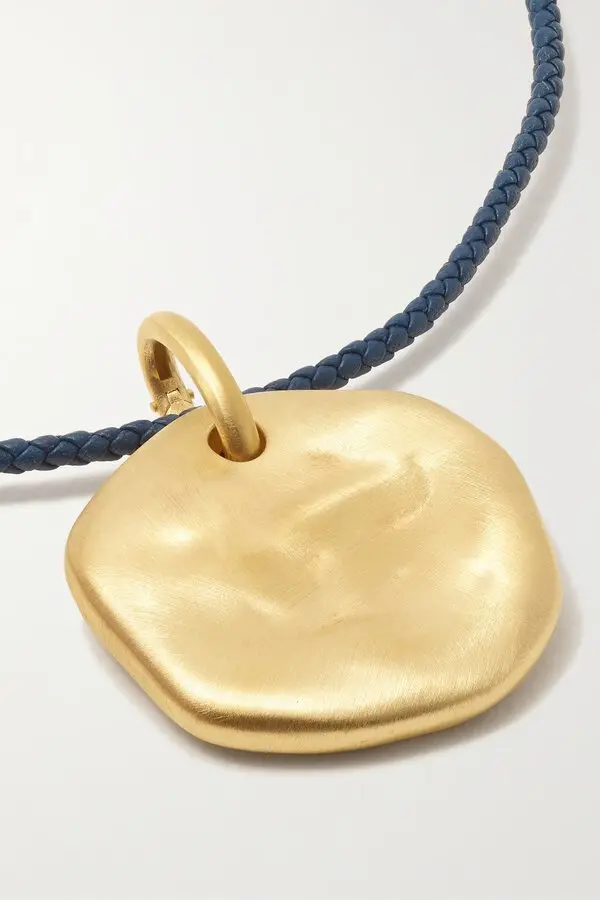 Lauren Rubinski 14-karat Gold And Leather Necklace