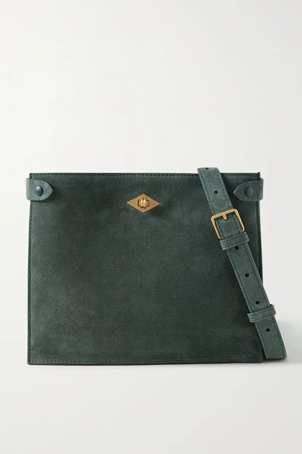 METIER Stowaway Suede Shoulder Bag - Green