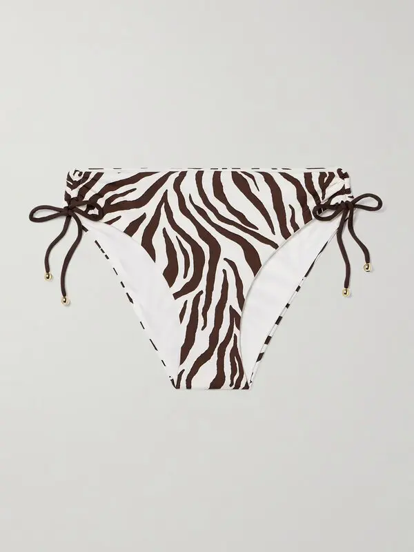 Max Mara Sibilla Zebra-print Bikini Briefs - Brown