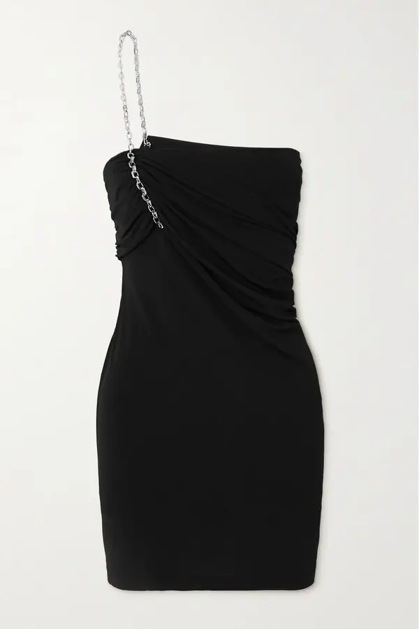 Givenchy One-shoulder Chain-embellished Mini Dress