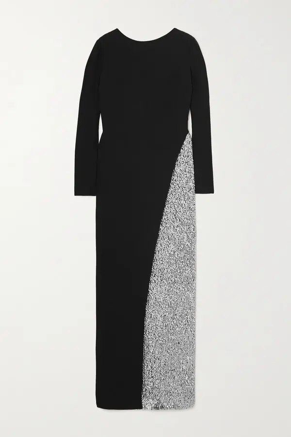 Givenchy Sequin-embellished Open-back Crepe Gown