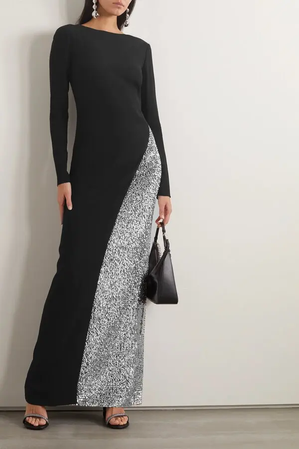Givenchy Sequin-embellished Open-back Crepe Gown