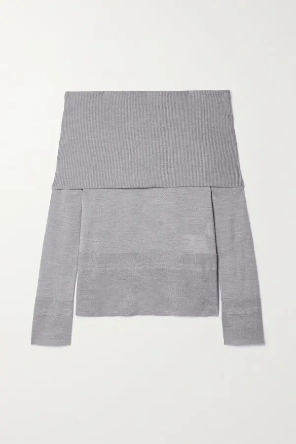 Max Mara Tiglio Off-the-shoulder Wool Sweater