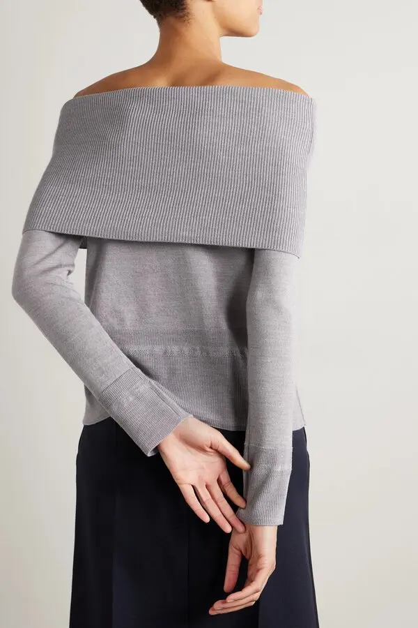 Max Mara Tiglio Off-the-shoulder Wool Sweater