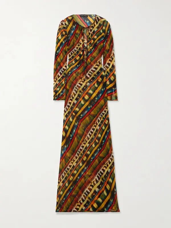 SIEDRES Magy Printed Georgette Maxi Dress - Multi