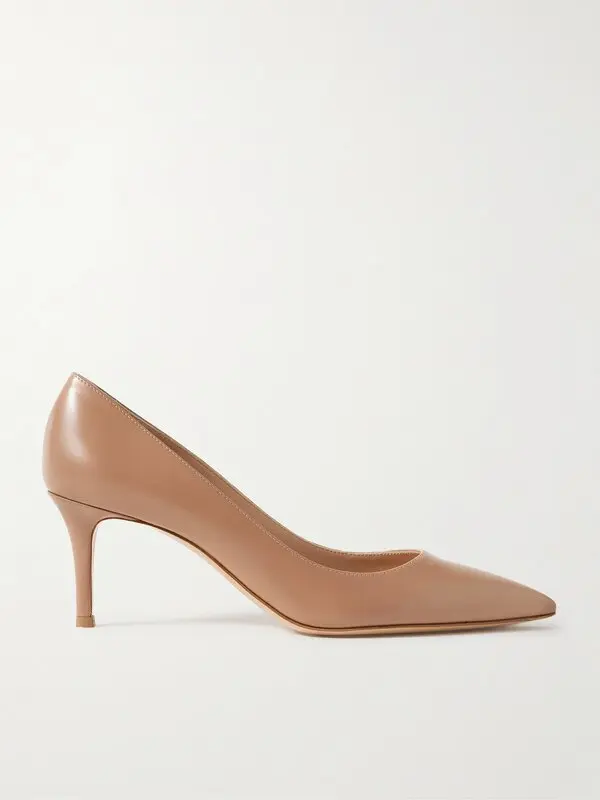 GIANVITO ROSSI 70 Leather Pumps - Neutrals