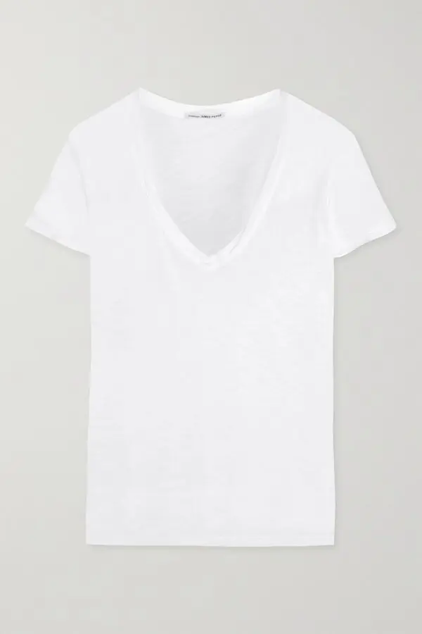 JAMES PERSE Casual Slub Cotton T-shirt - White