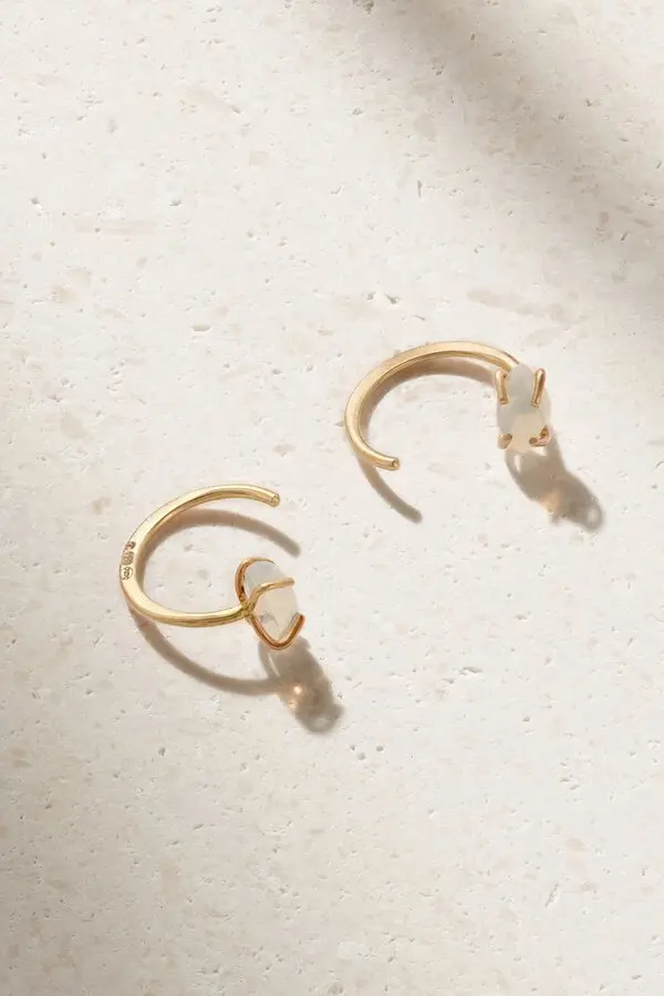 MELISSA JOY MANNING 14-karat Opal Huggie Earrings - Gold