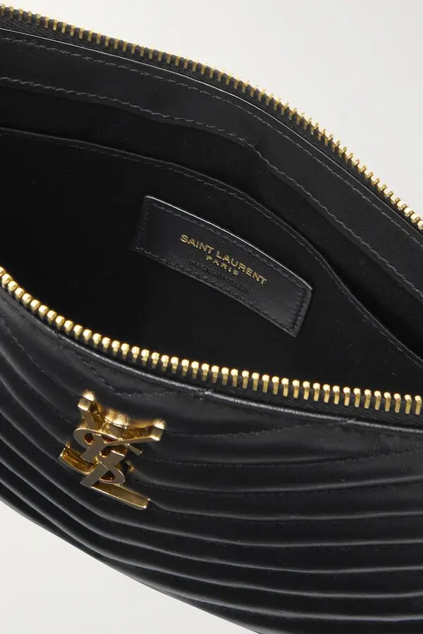 Saint Laurent Cassandre Matelassé Pouch - Black