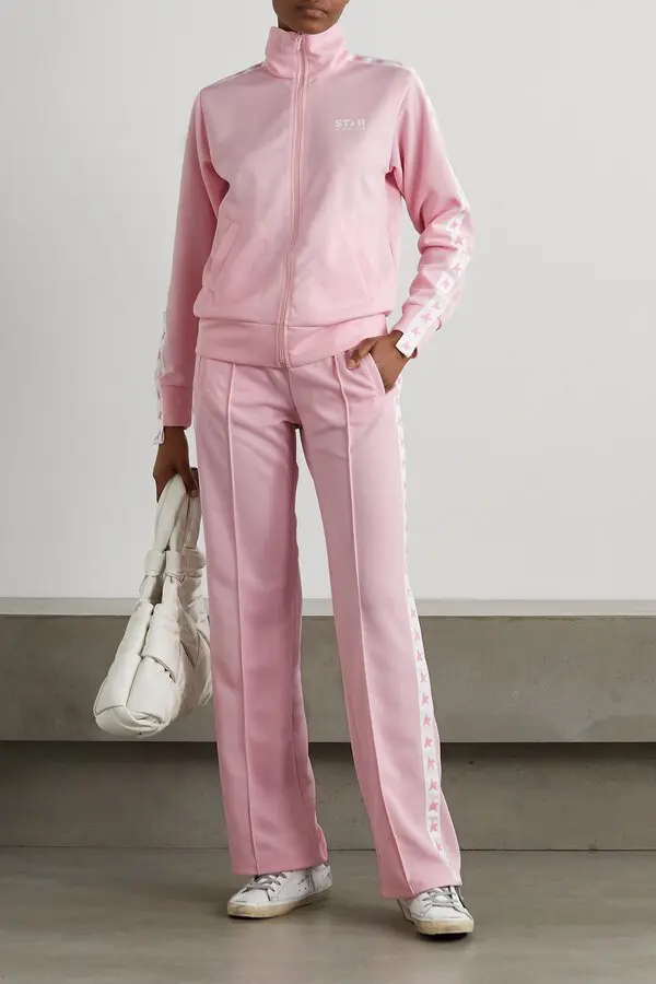 GOLDEN GOOSE Webbing-trimmed Piqué Track Jacket