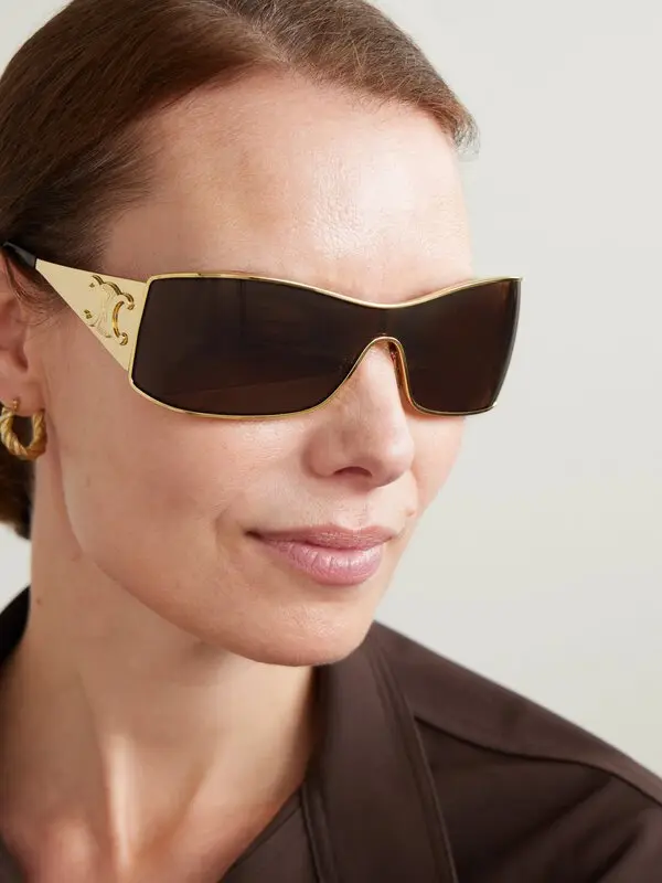 Celine Rectangular-frame Sunglasses - Gold