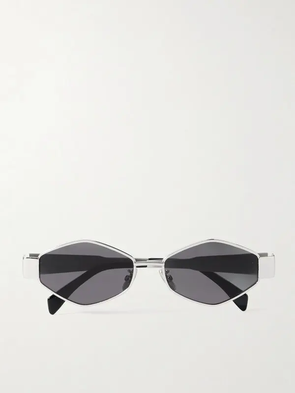 Celine Triomphe Hexagon-frame Sunglasses - Silver