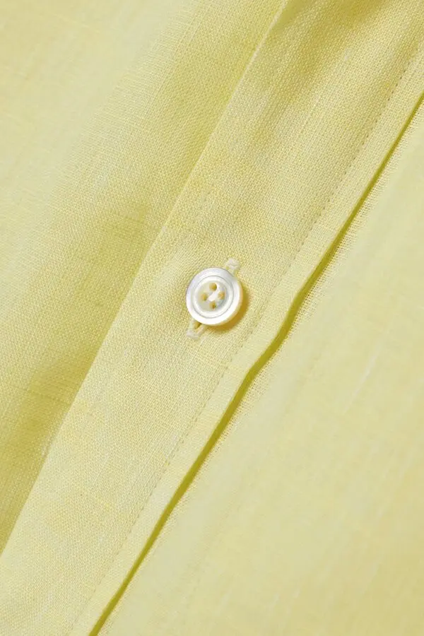 Charvet Elysee Oversized Linen Nightdress - Yellow