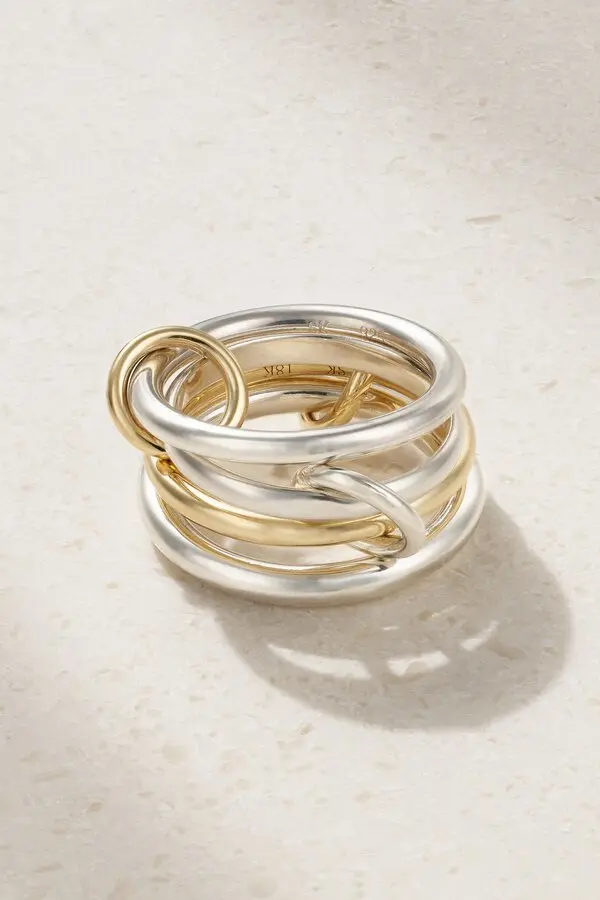 SPINELLI KILCOLLIN Cancer 18-karat And Sterling Silver Ring Set - Gold