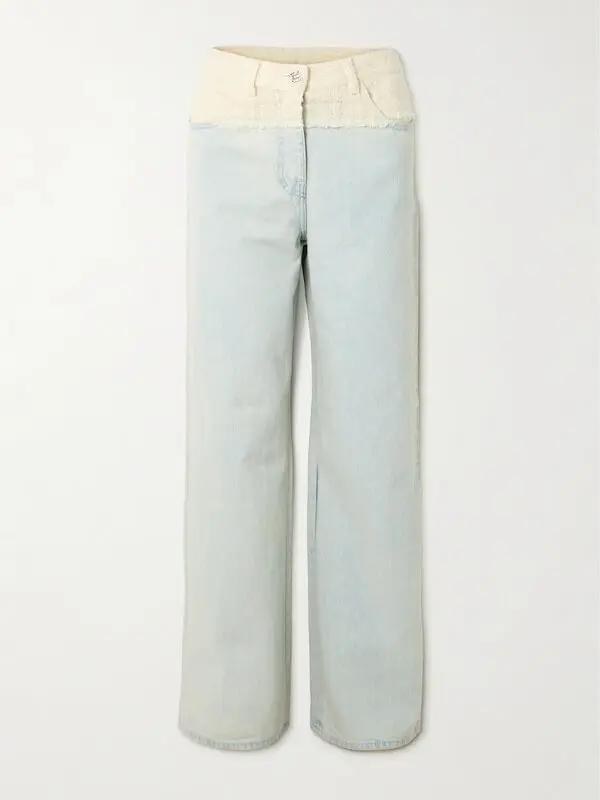 Givenchy Big Mix Wool-blend Bouclé-trimmed Jeans